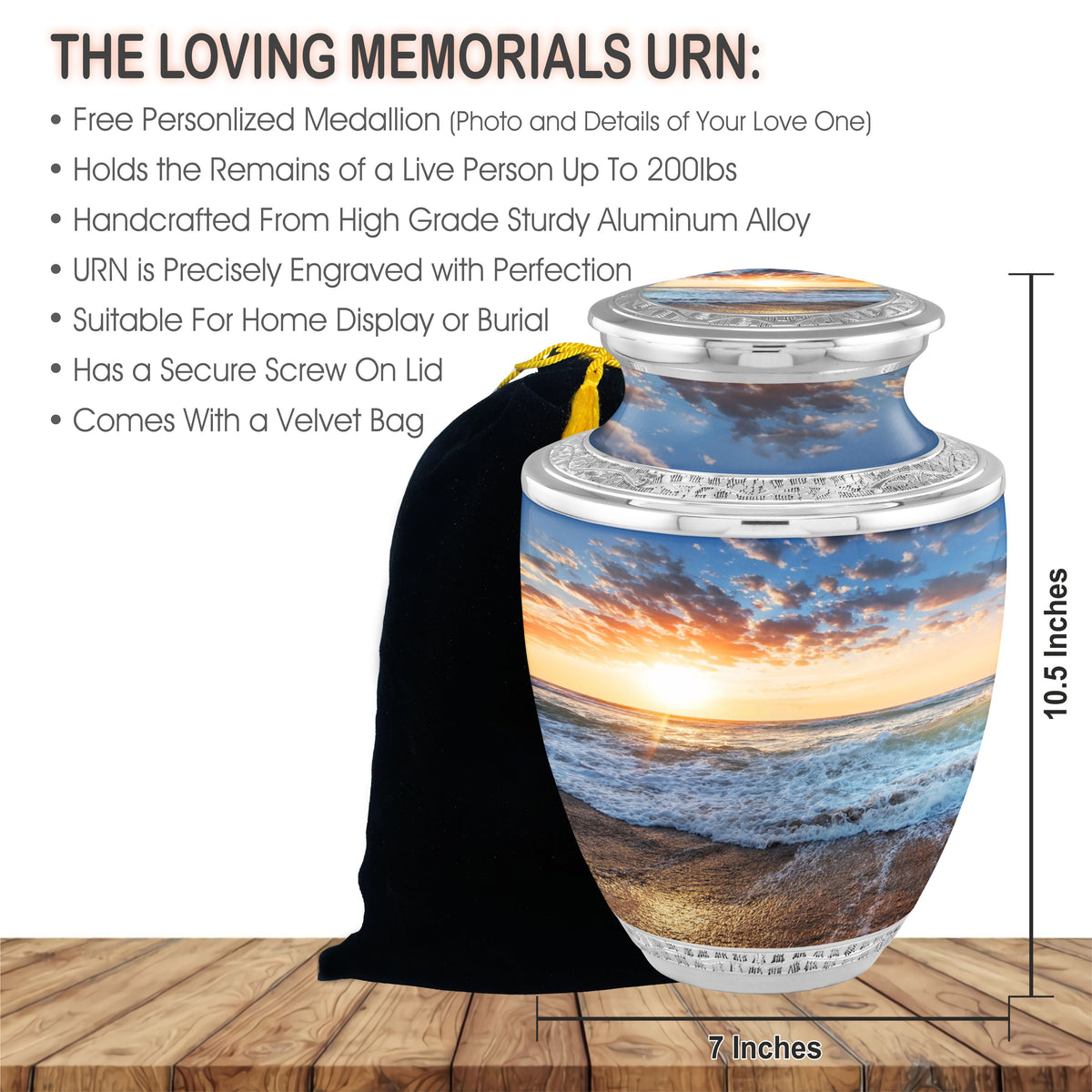 Seashore Sunset Beach Theme Cremation Urn – The Heavenly Memorials